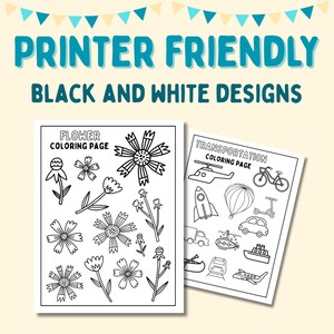 Kids Coloring Pages: 8 Fun Themes, Printable PDF (digital Download) - Etsy