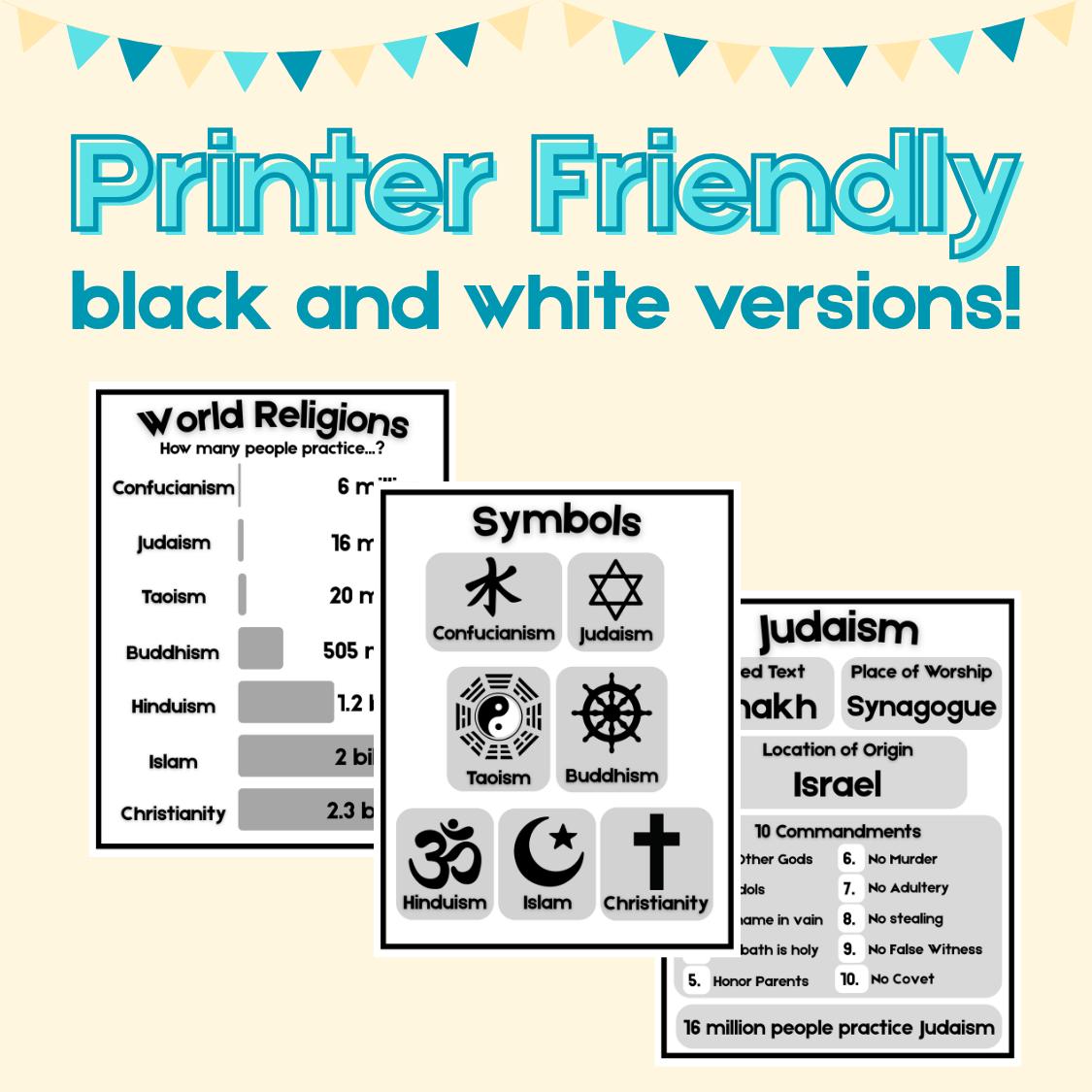 World Religions Classroom Poster Set: Inclusive Education Decor (PDF ...