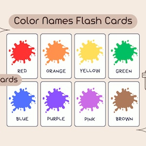 Color Names Cards 16 Montessori Cards Educational - Etsy