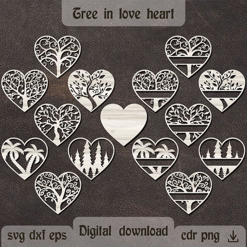 Carved Heart Tree - Etsy