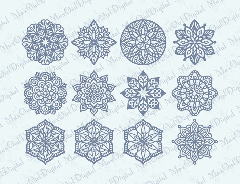 Christmas Mandala Ornaments Svg Christmas Snowflakes Svg Mandala Svg ...