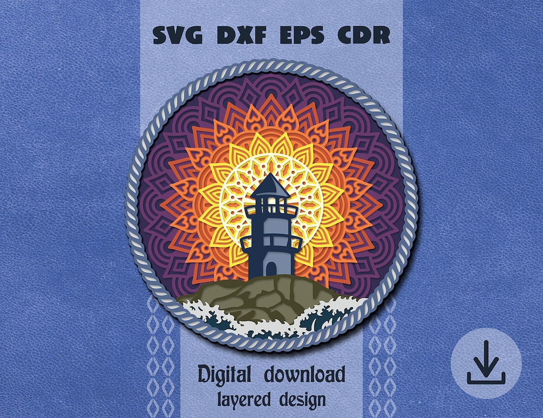 Layered Lighthouse Mandala Svg Layered Lighthouse Svg Layered ...