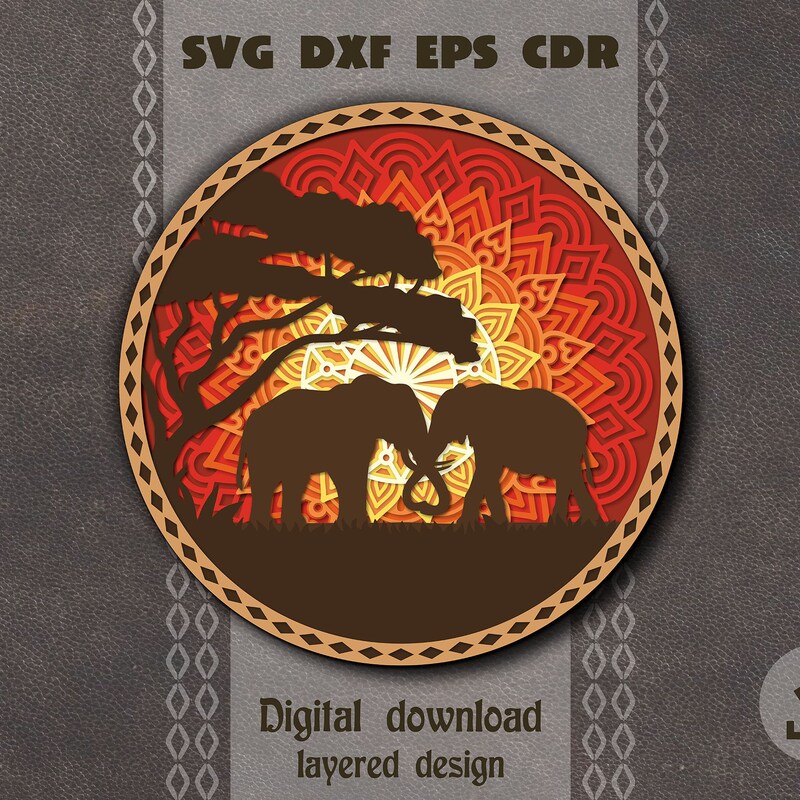 Layered Elephant Svg - Etsy