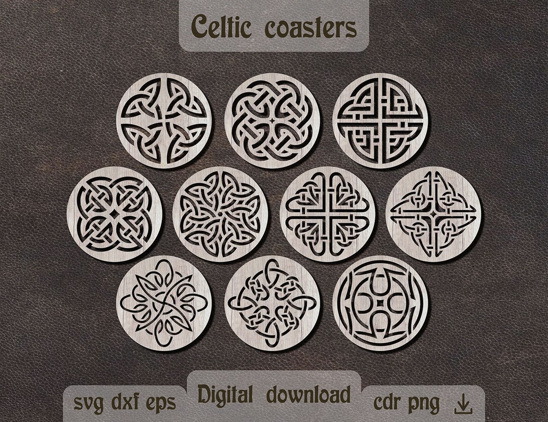 Celtic Knot Coasters Svg Irish Decor Dxf Celtic Coasters Laser Cut ...