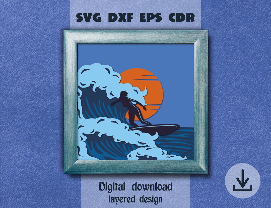 Layered Surfing Svg Layered Waves Svg Tropical Beach Life Svg Gift for ...