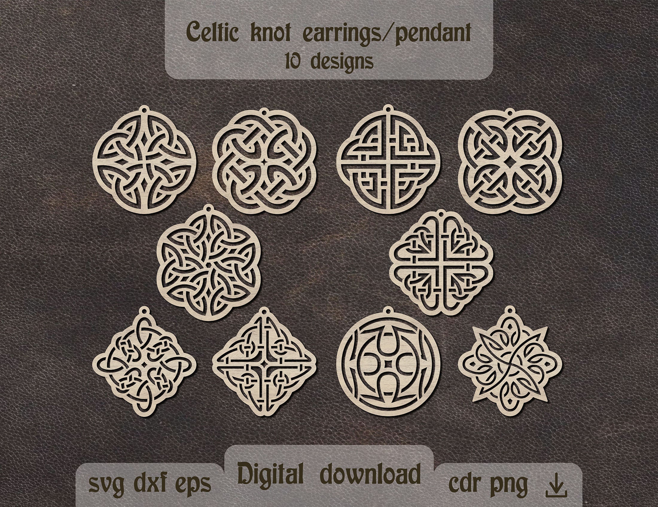 10 Celtic Knot Earrings Svg Celtic Svg St Patricks Day Decor Dxf Celtic ...