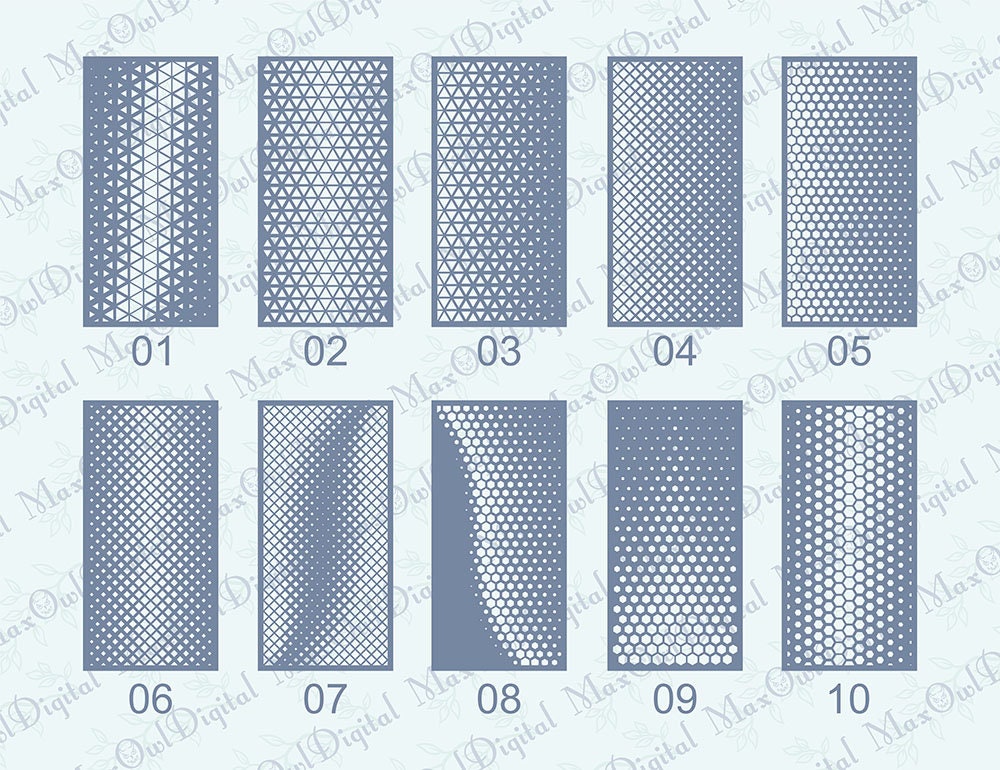 10 Geometric Optical Illusion Laser Cut Decorative Partition Screen Dxf ...