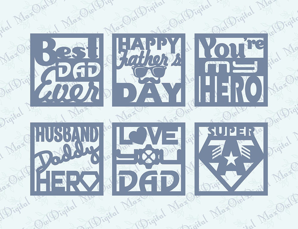 Father's Day Coasters Svg Square Coasters Laser Cut Grill Trivets Svg ...