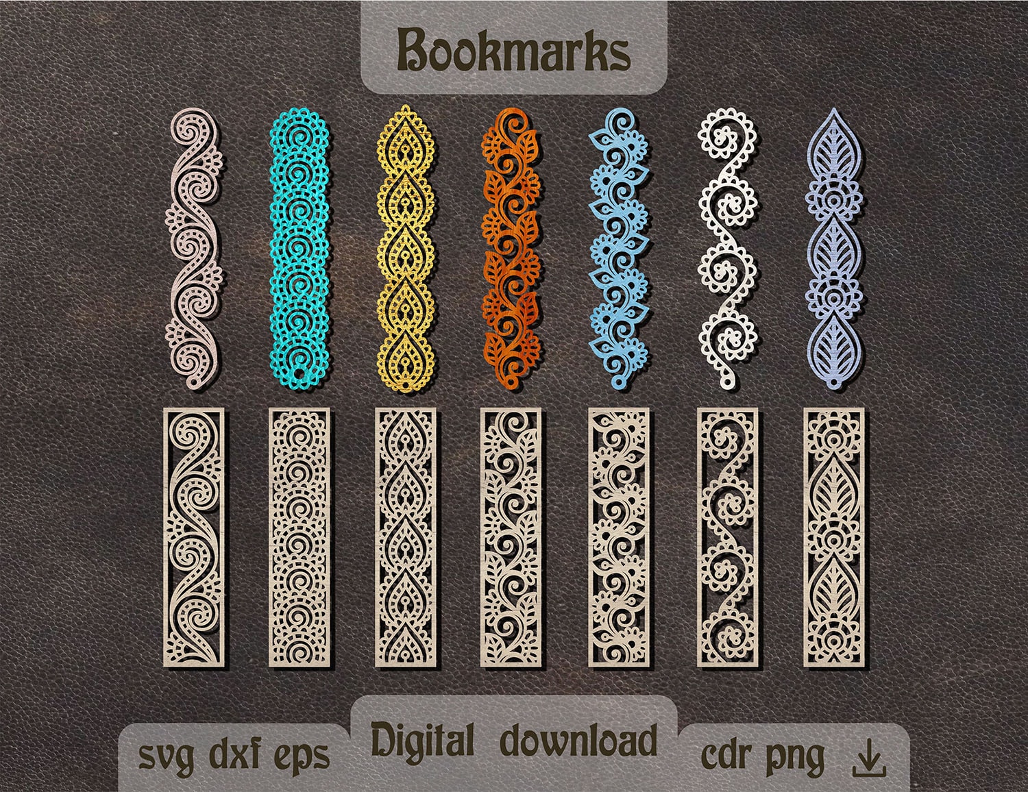 Mandala Bookmark Svg Indian Motive Decor Dxf Wooden Bookmark Laser Cut ...