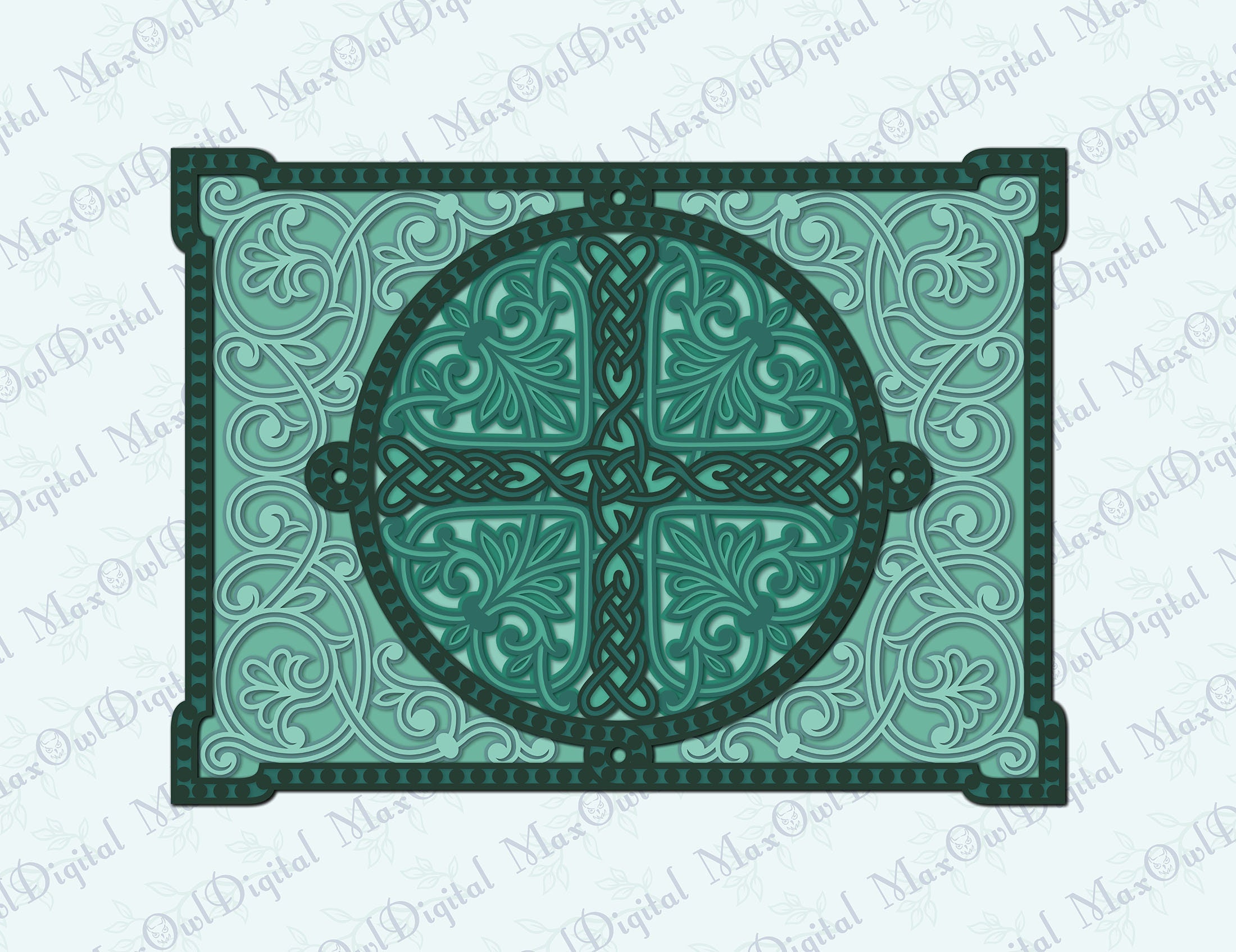 Layered Celtic Knot Mandala Svg Rectangular Celtic Knot Svg St Patrick ...