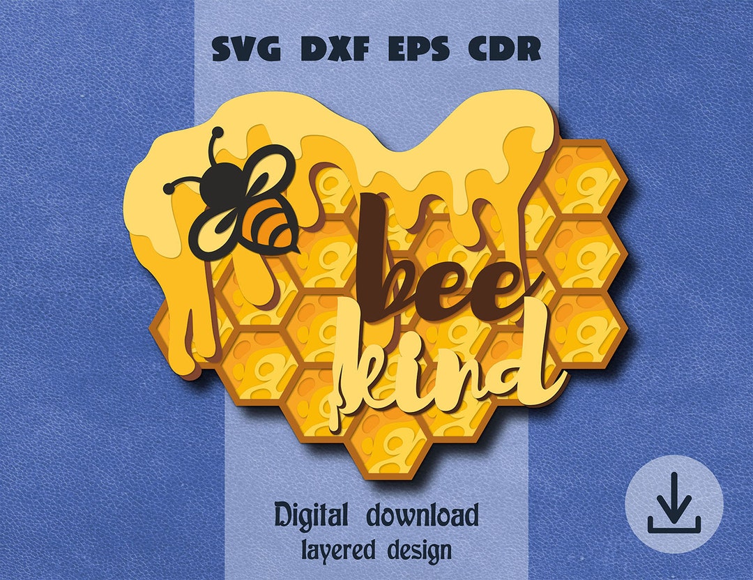 Layered Herz Bee Art svg Layered Mandala svg Honig herz svg Biene decor ...