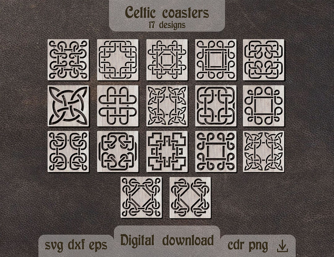 17 Celtic Knot Coasters Svg Irish Decor Dxf Coasters Laser Cut ...