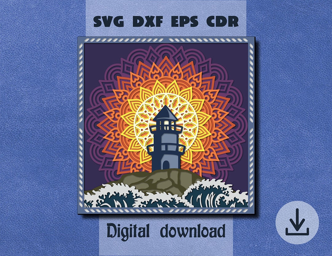 Layered Lighthouse Mandala Svg Layered Mandala Svg Layered Papercraft ...