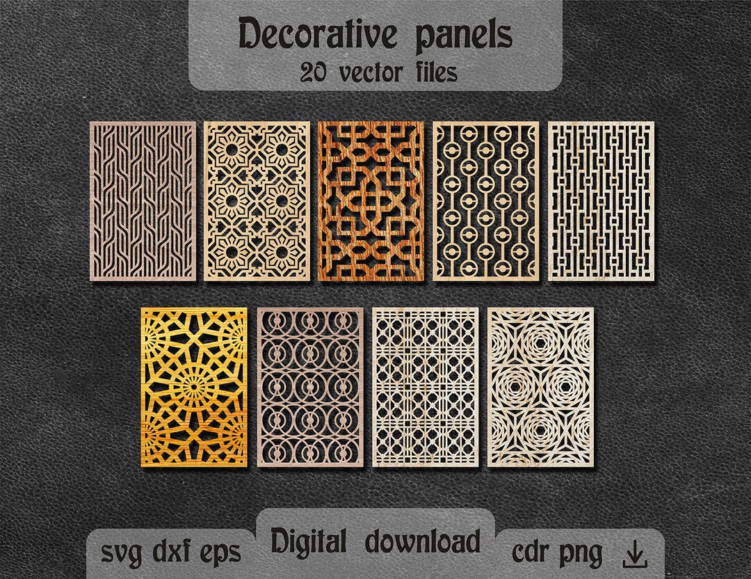 20 Geometric Designs Decorative Partition Screen Dxf Geometric ...