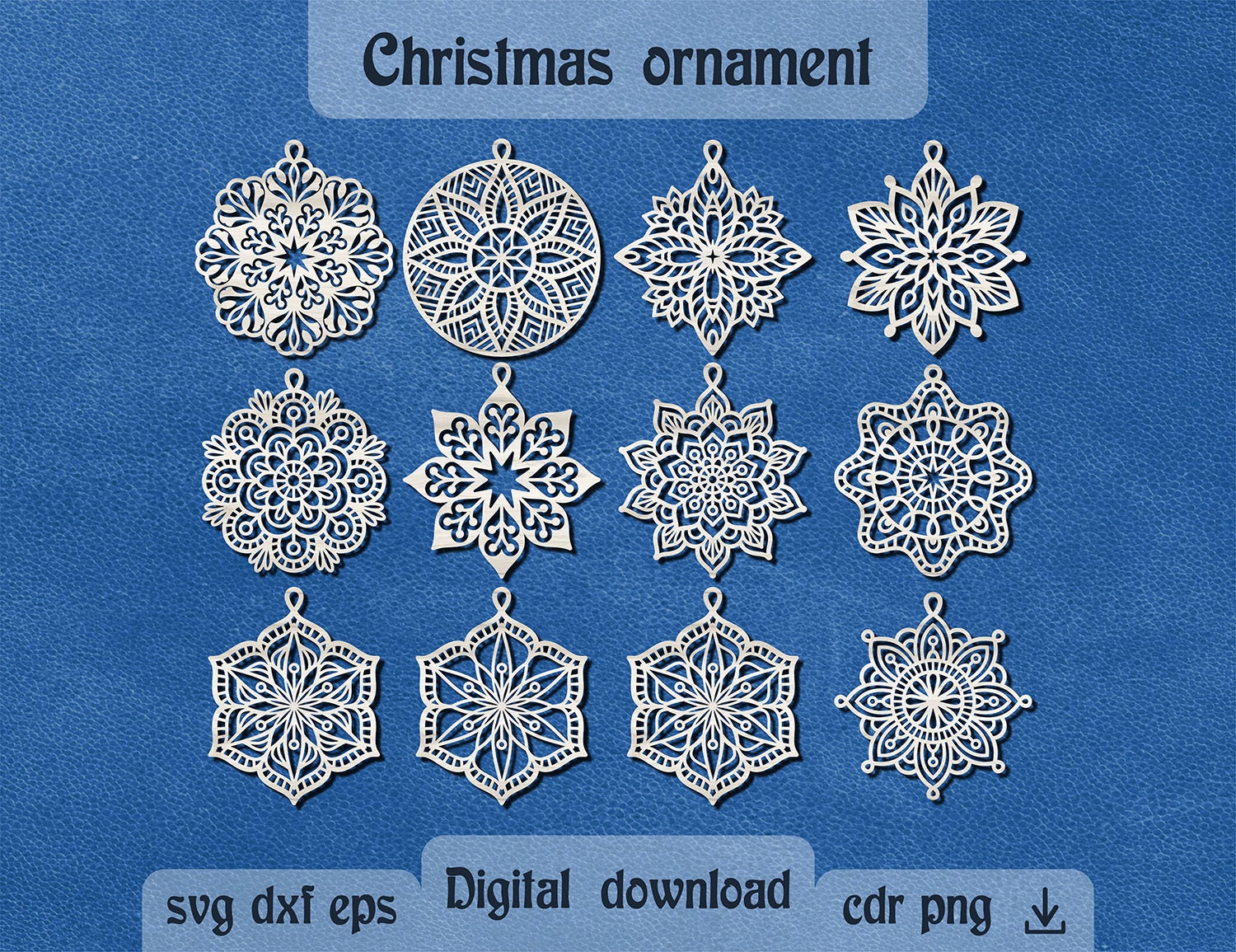 Christmas Mandala Ornaments Svg Christmas Snowflakes Svg Mandala Svg ...