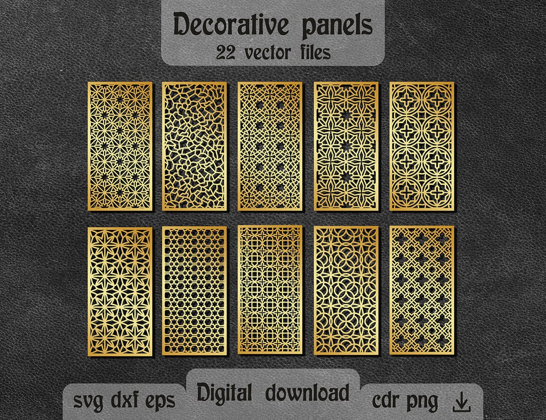 22 Arabic Decorative Panel Dxf Geometric Designs Decorative Partition ...