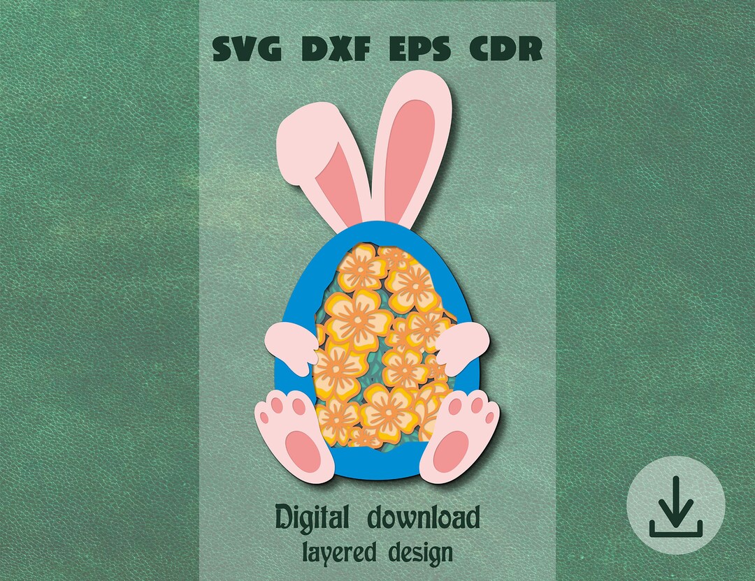 Layered Easter Egg Svg Easter Bunny Svg Happy Easter Svg Easter Shadow Box Svg Layered Egg With ...