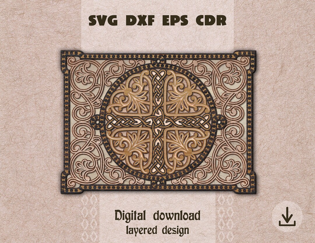 Layered Celtic Knot Mandala Svg Rectangular Celtic Knot Svg St Patrick ...