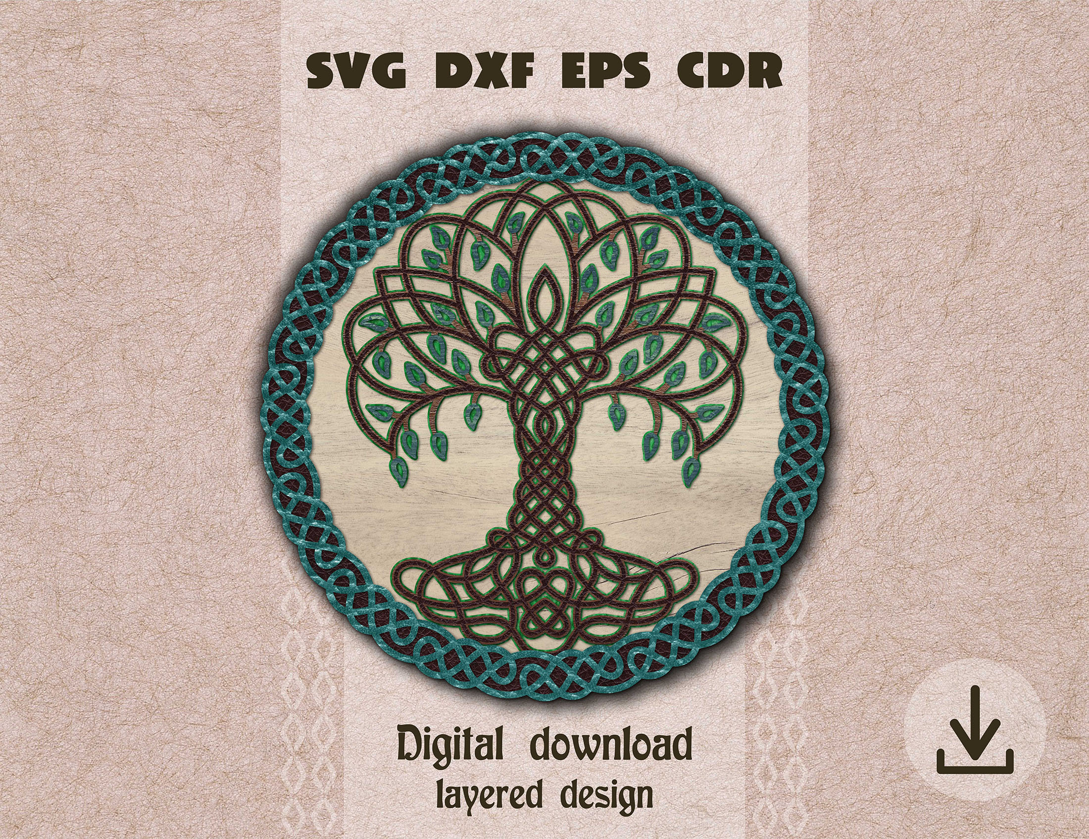 Layered Celtic Tree Svg Celtic Tree of Life Svg 3d Celtic Knot Svg Tree ...