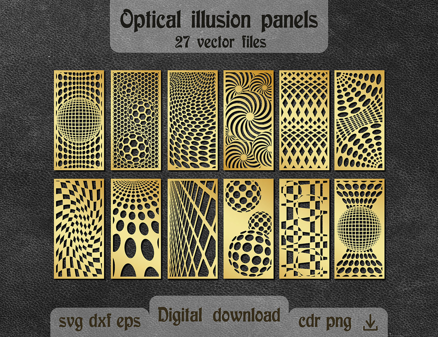 27 Optical Illusion Designs Decorative Partition Screen Dxf Optical ...