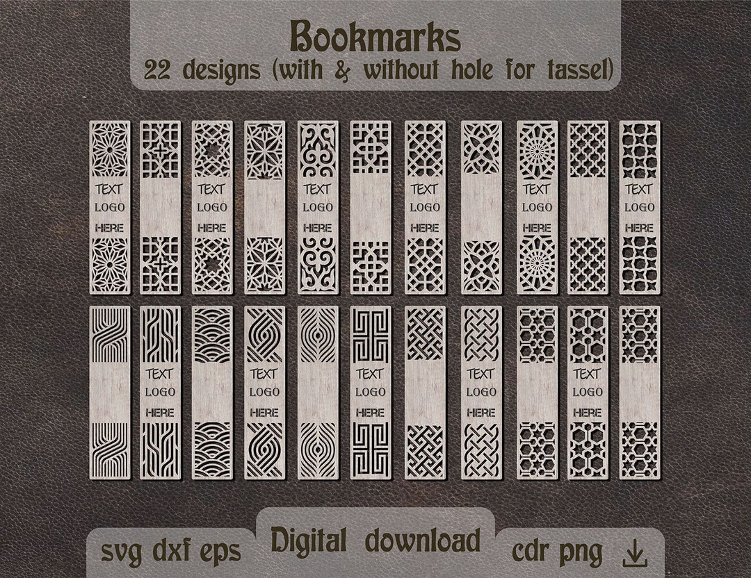 Bookmark Template for Personalisation Geometric Bookmark Laser Cut File ...
