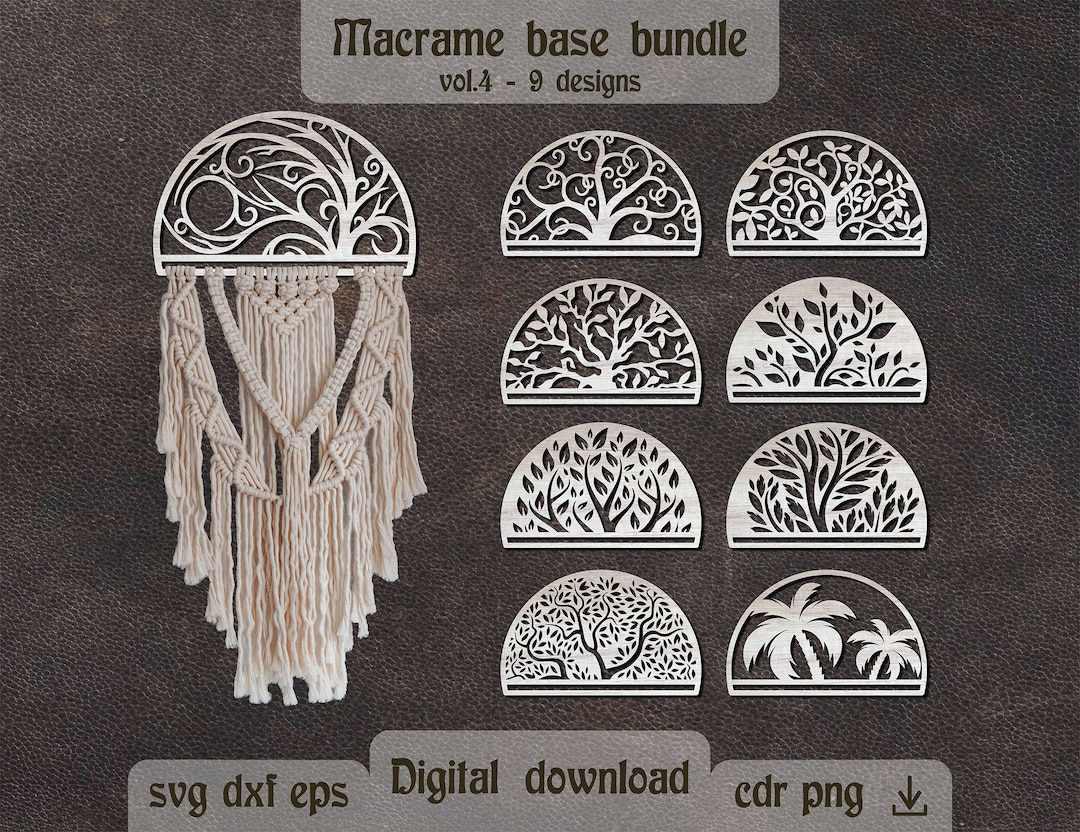 Tree of Life Macrame Base Svg Macrame Hanger Glowforge Svg Laser Cnc ...