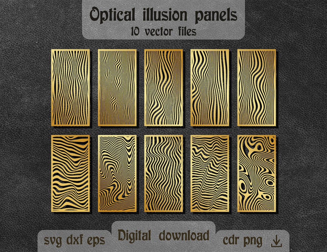 10 Optical Illusion Laser Cut Decorative Partition Screen Dxf Optical ...