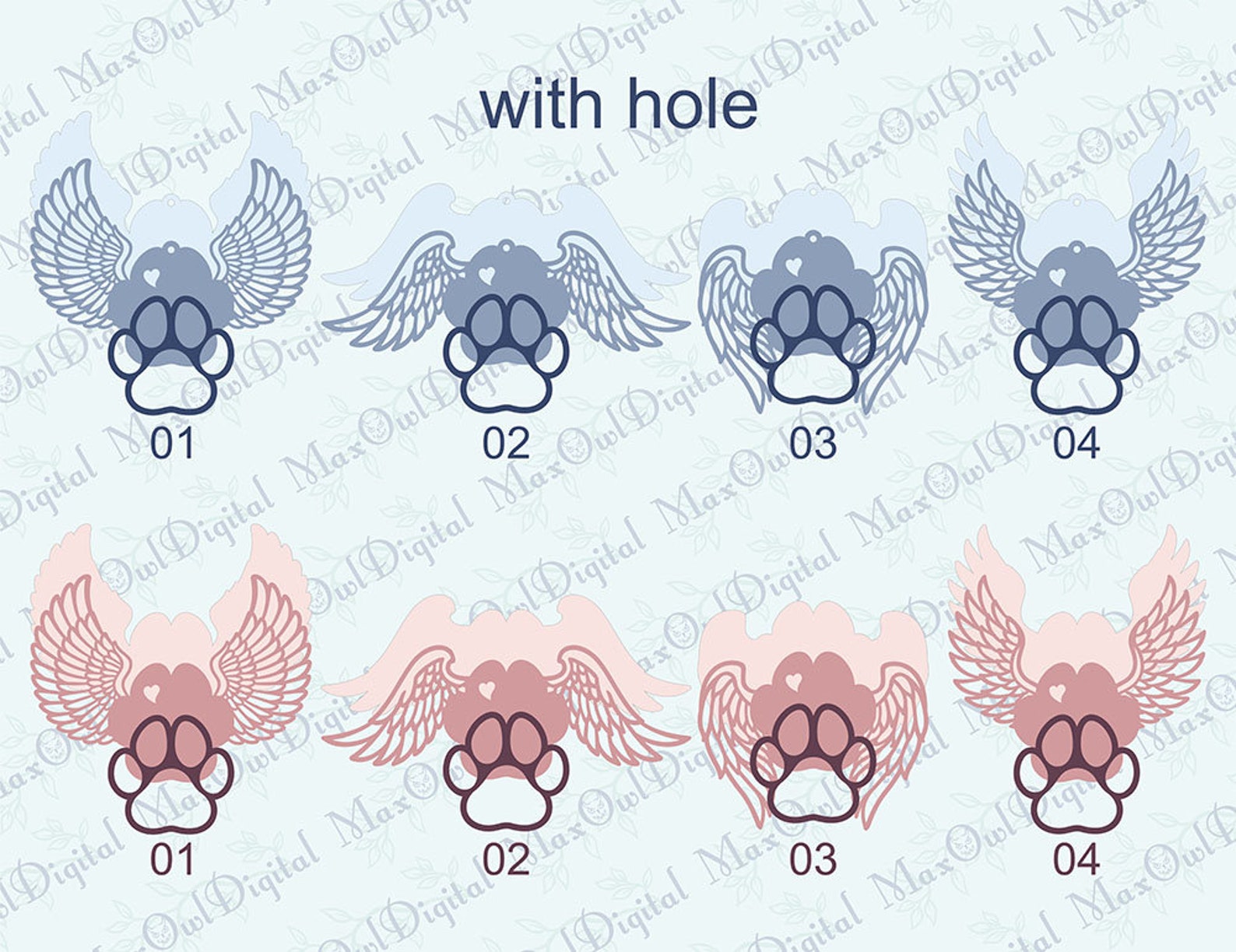 Paw With Wings Svg Pet Memorial Christmas Ornament Svg Pet Loss ...