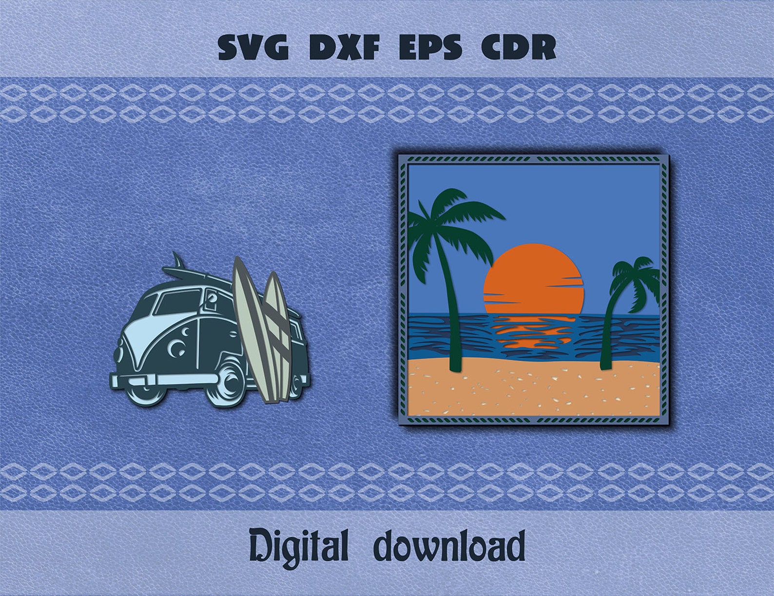 Beach Life Layered Mandala Svg Hippie Vintage Surf Van Svg Layered ...
