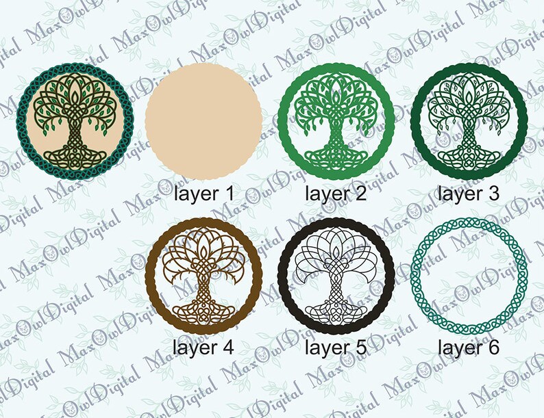 Layered Celtic Tree Svg Celtic Tree of Life Svg 3d Celtic Knot Svg Tree ...