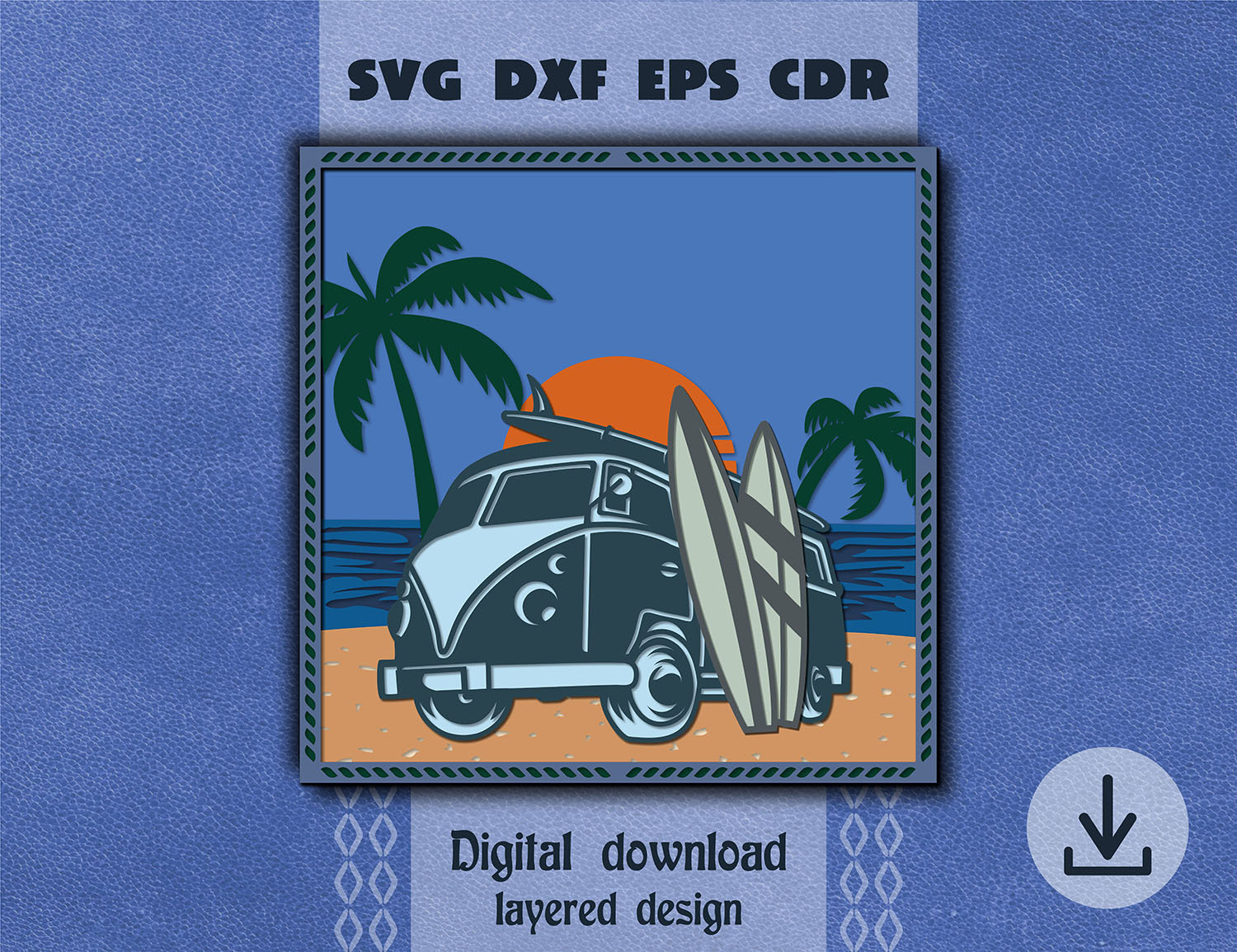 Beach Life Layered Mandala Svg Hippie Vintage Surf Van Svg Layered ...