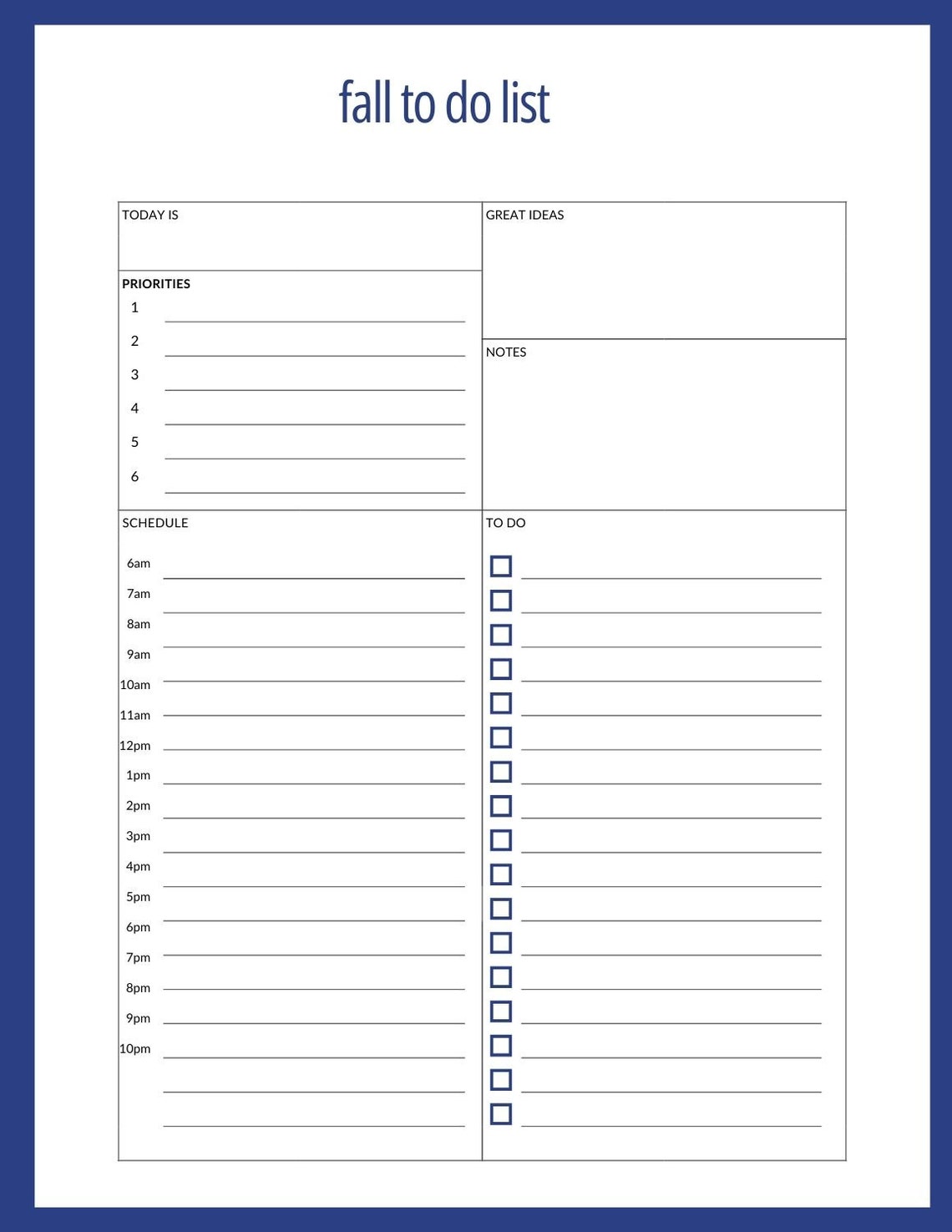 Fall Themed to Do List, Pumpkin and Leaves, Digital Download, Printable ...