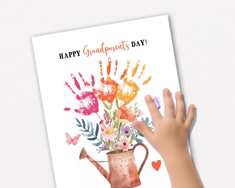 Grandparents Day Handprint Art, Custom Keepsake Gift From Grandkids ...