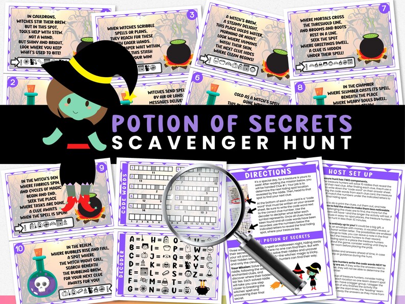 Printable Halloween Scavenger Hunt, Halloween Party Game, Spooky ...