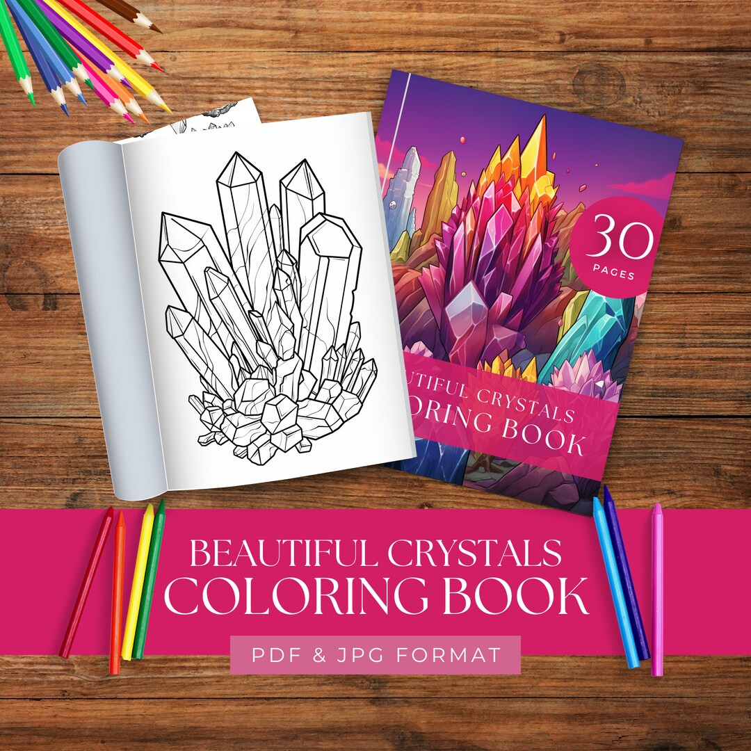 Beautiful Crystals Coloring Pages, Printable Crystals Coloring Book ...
