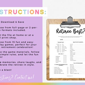 Retirement Party Games Bundle, Printable Office Party Games, Retirement ...