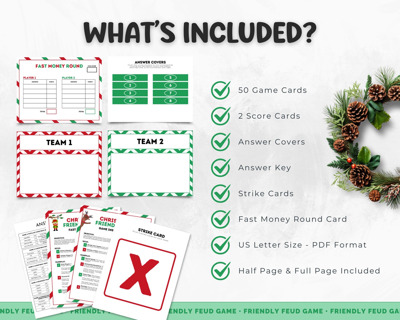 Christmas Friendly Feud Game, Christmas Day Family Game Night, Office ...