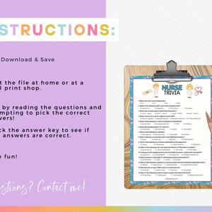 Printable Nurse Trivia, Nurse Appreciation Party Game, Medical Party ...