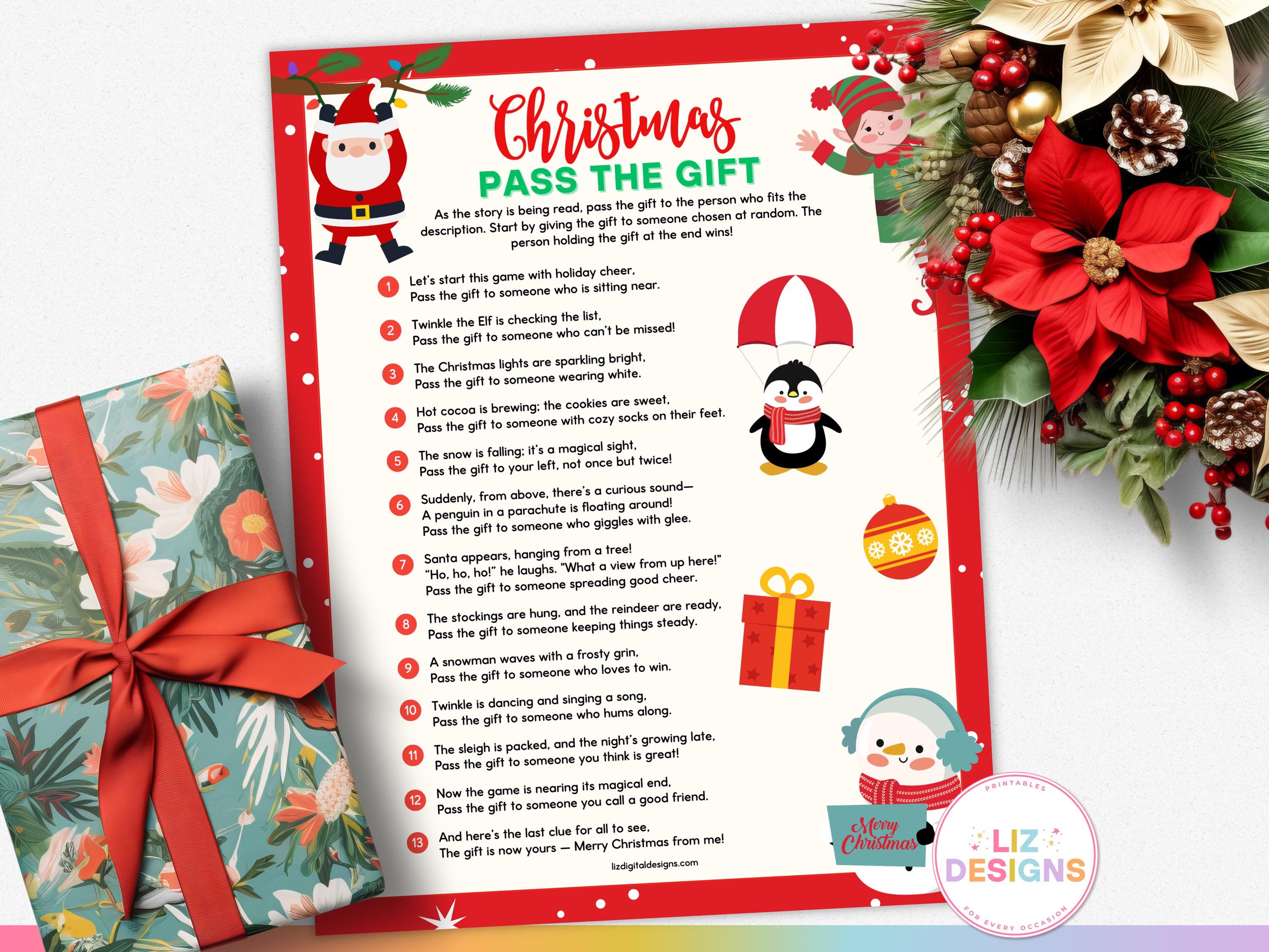 Christmas Pass the Parcel Game, Pass the Gift Activity, Holiday Gift ...