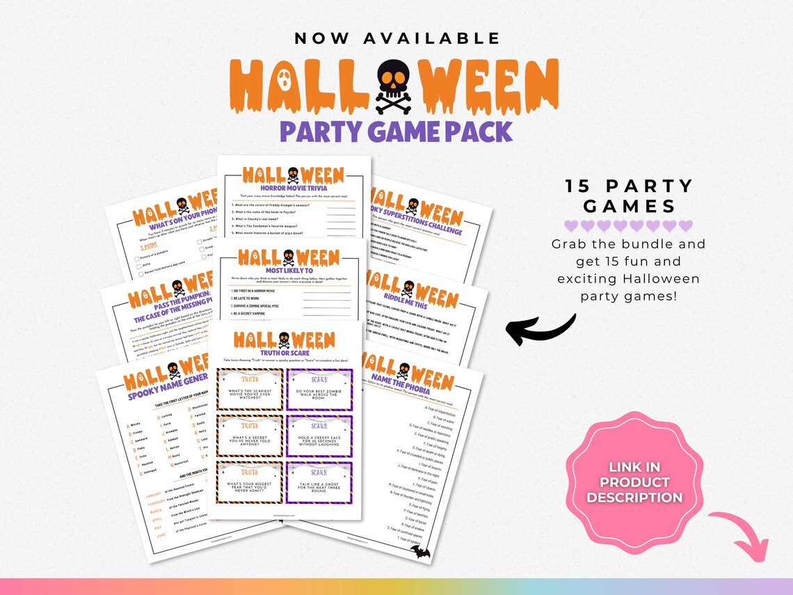 Halloween Truth or Scare Game, Printable Halloween Group Party Games ...