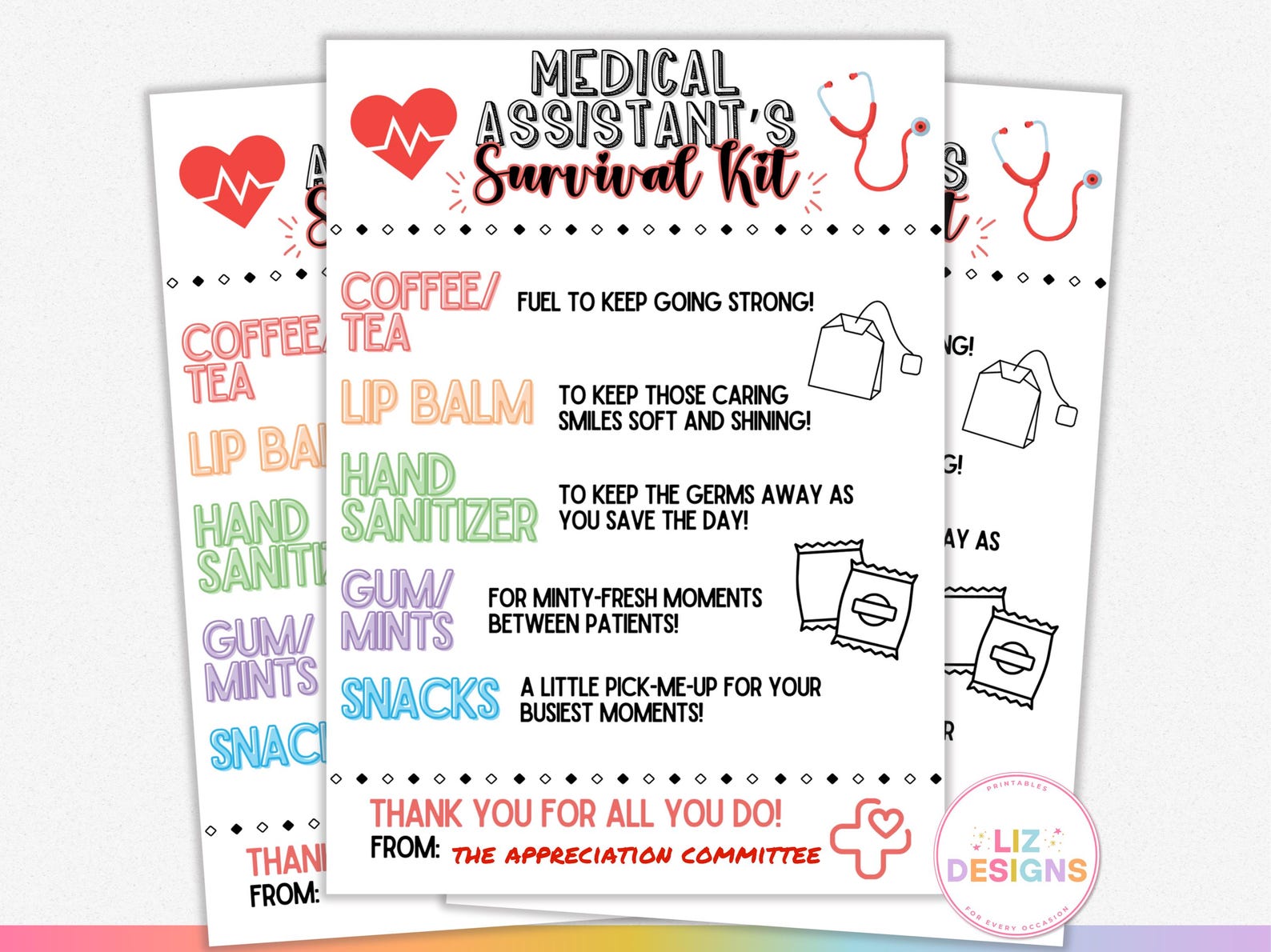 Medical Assistant Survival Kit Gift Tag, CNA Appreciation Week ...