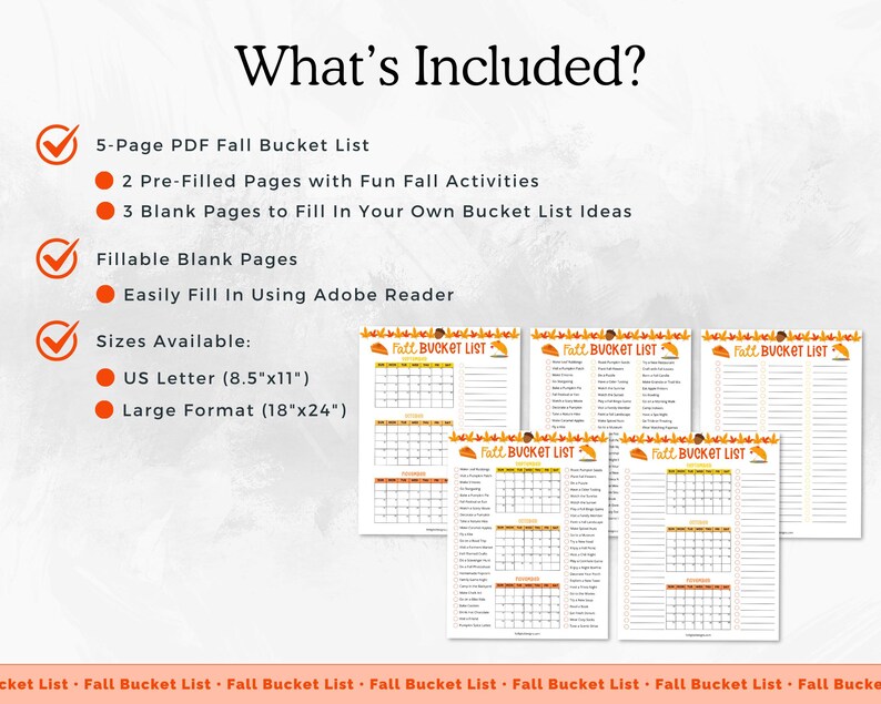 Fall Bucket List Printable, Fillable Fall To-do List PDF, Printable ...