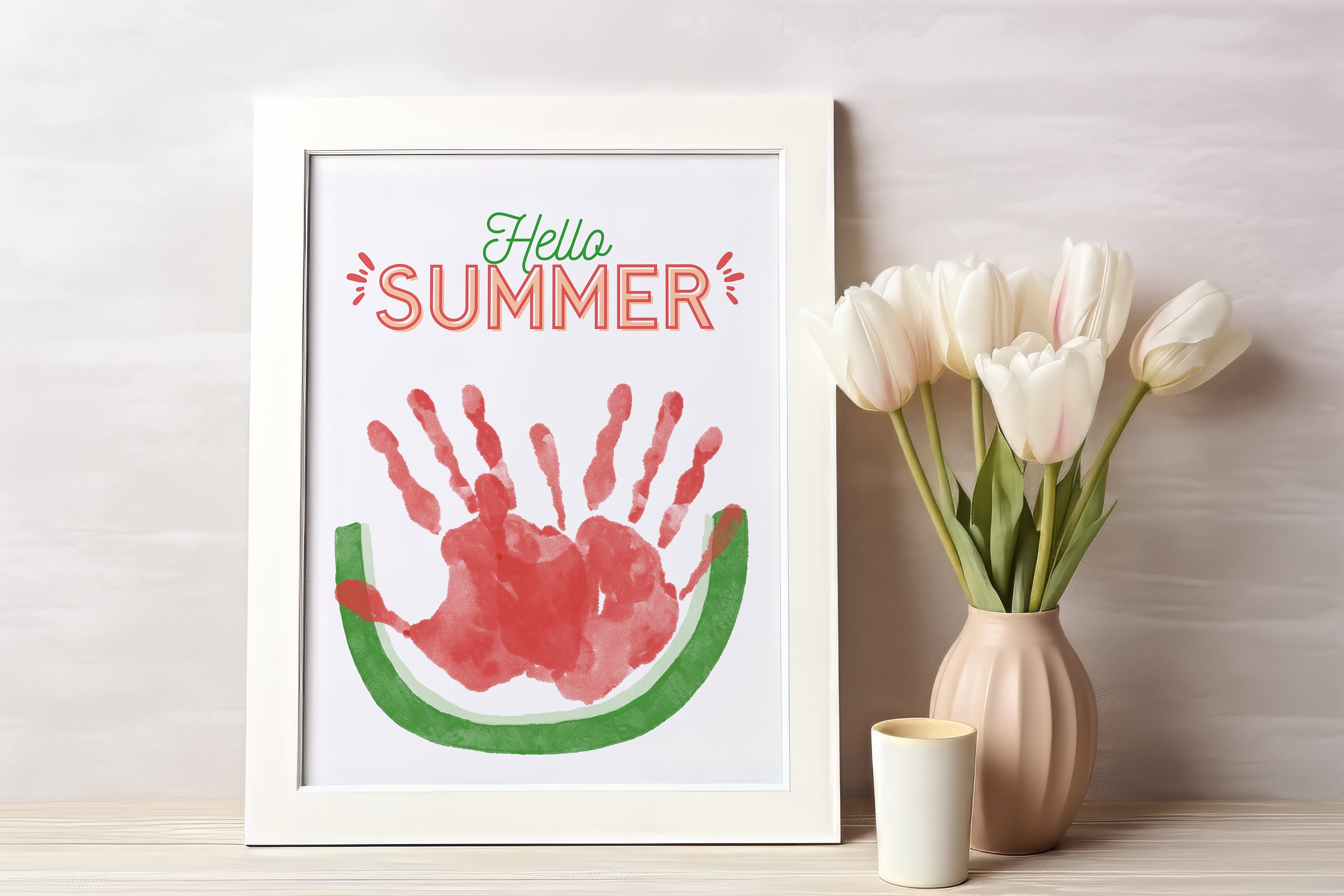 Summer Handprint Art Craft, Summer Printables, Handmade Keepsake Gift ...