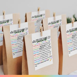 Printable College Exams Survival Kit Gift Tag, Student Finals Care ...