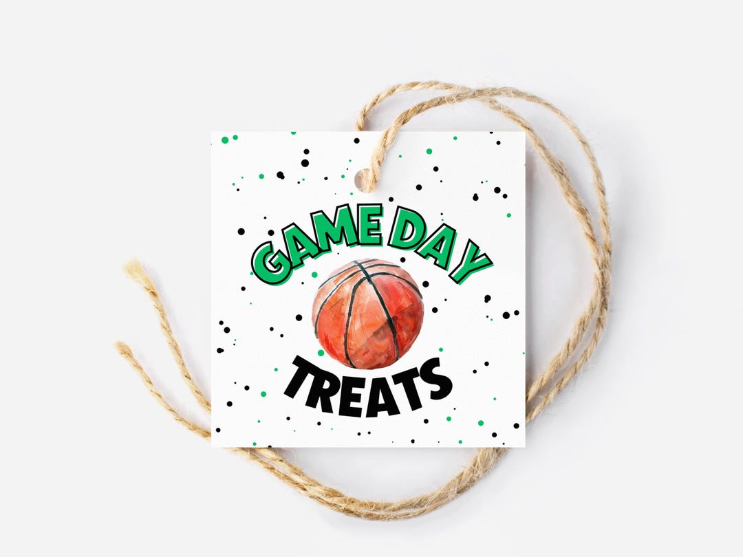 Printable Basketball Game Day Treat Tags, Game Day Snack Tags, Sport ...