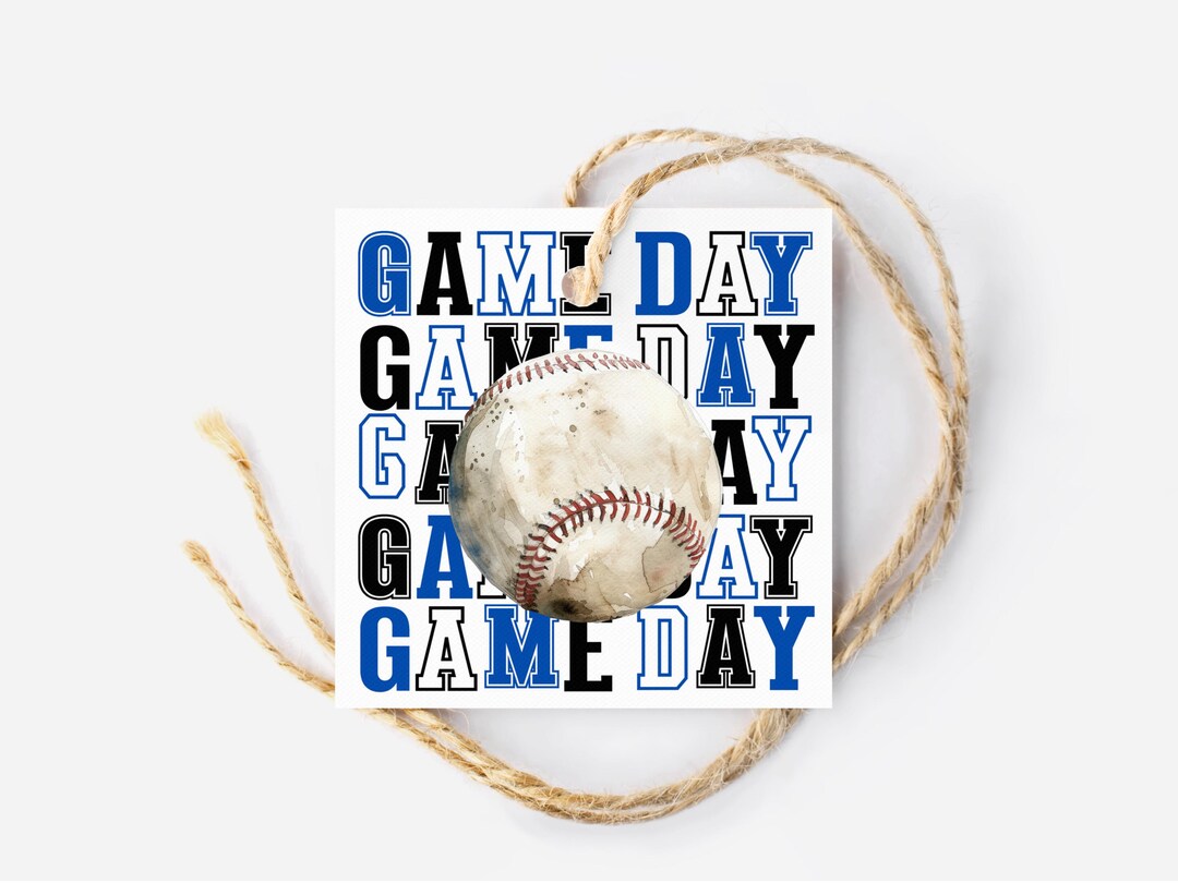 Printable Blue Baseball Game Day Snack Tag, Baseball Treat Tags, Team ...