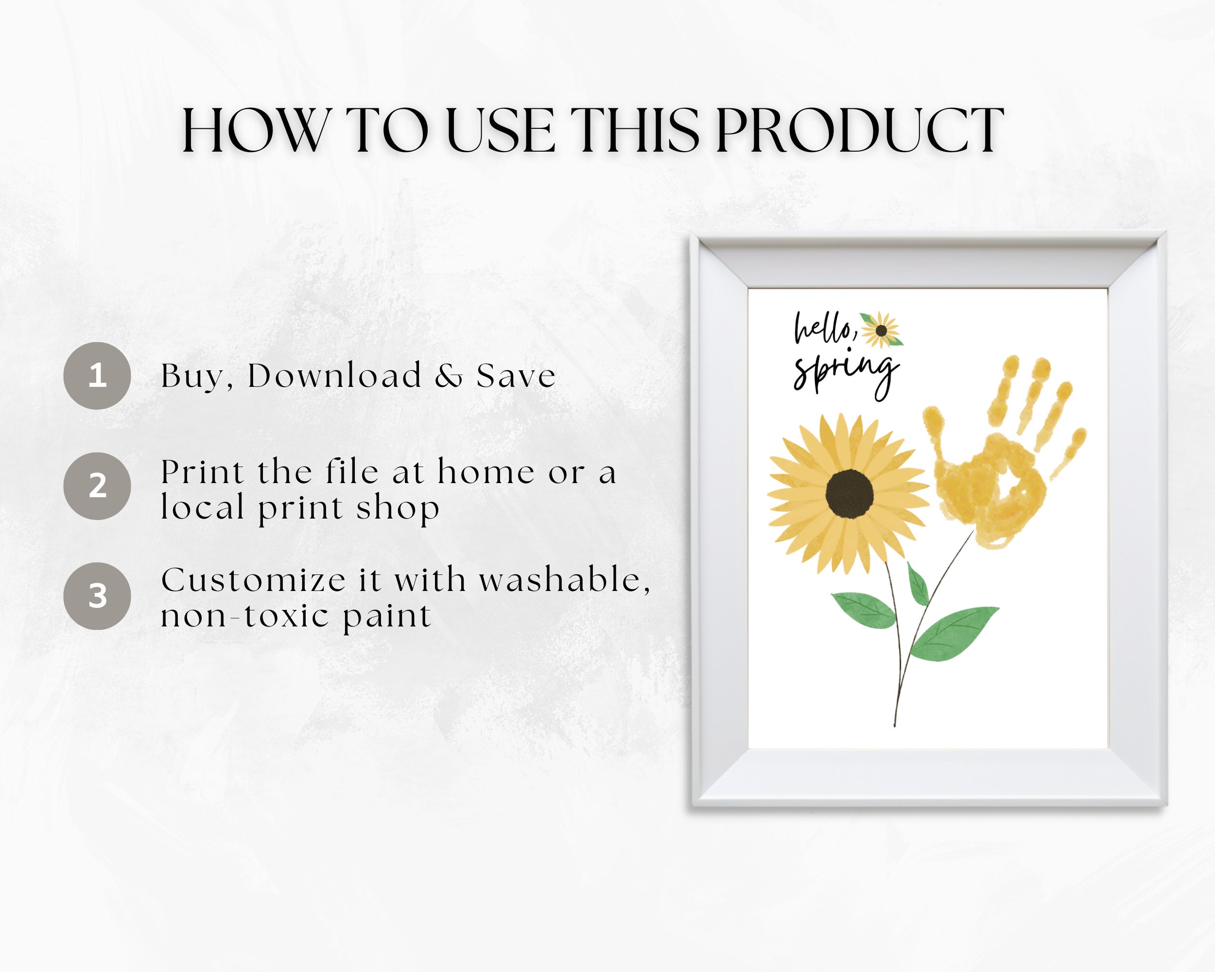 Hello Spring Handprint Craft for Kids, Keepsake Printables, Preschool ...