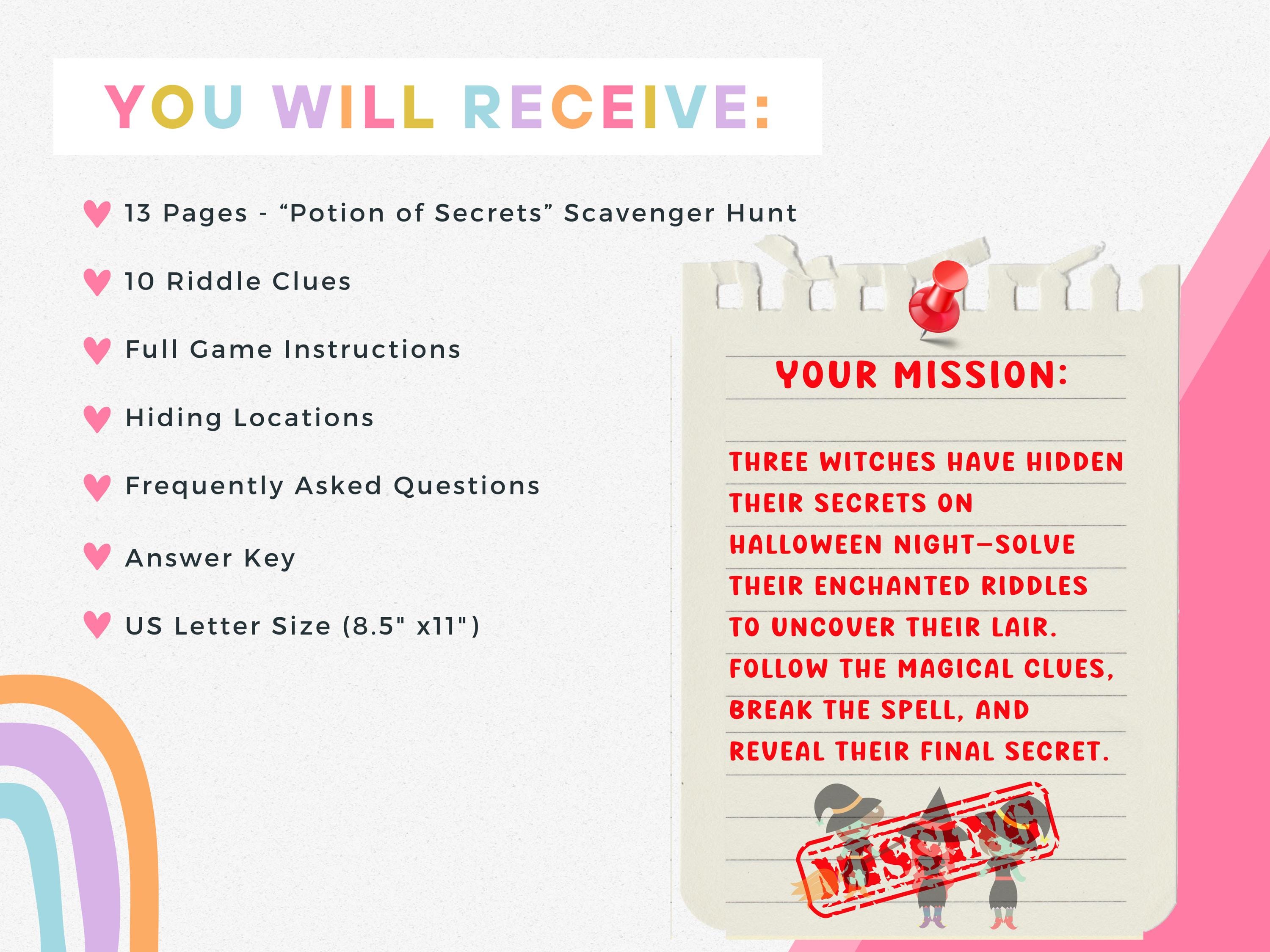 Printable Halloween Scavenger Hunt, Halloween Party Game, Spooky ...