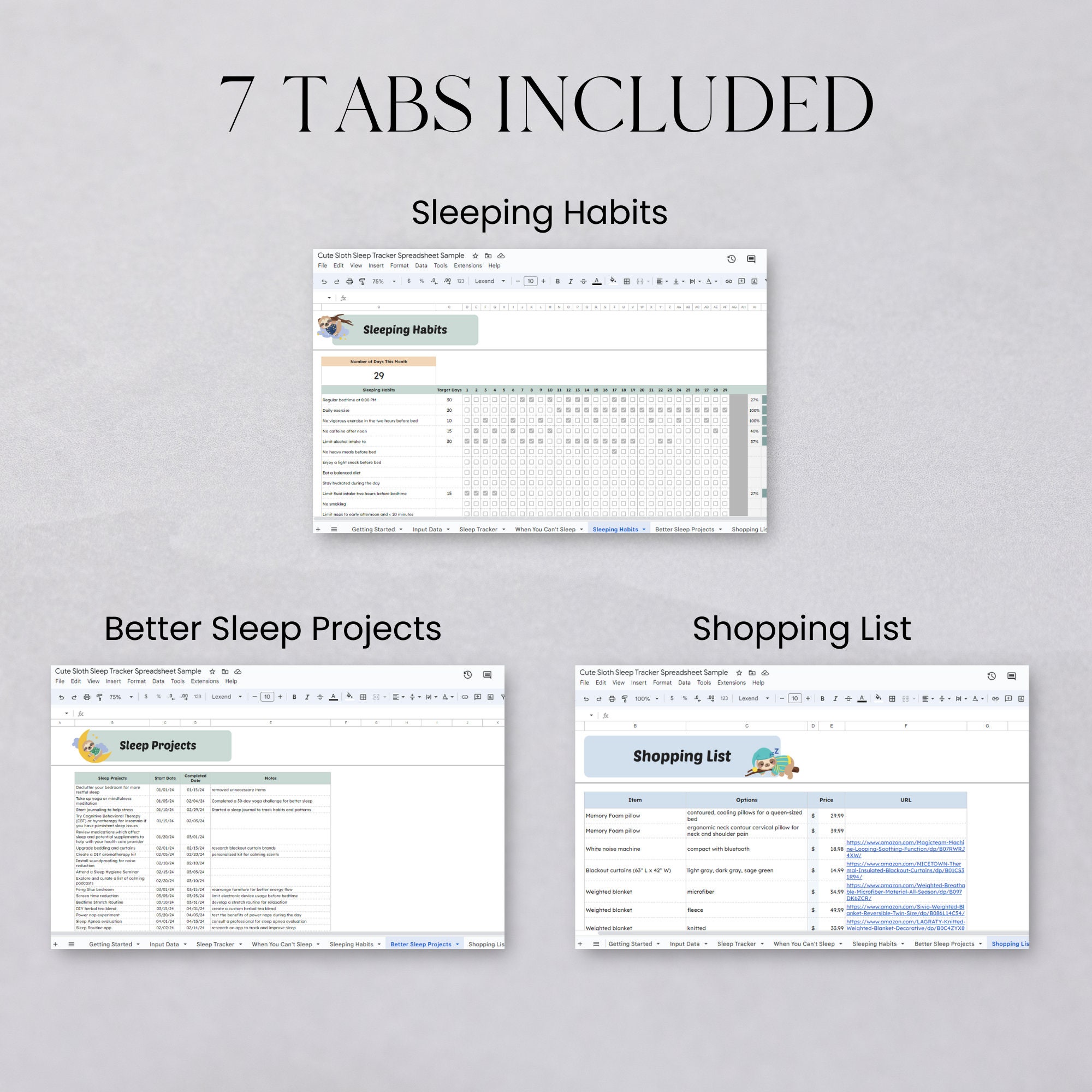 Google Sheets Sleep Tracker, Sleep Journal, Mood & Emotions Tracker ...