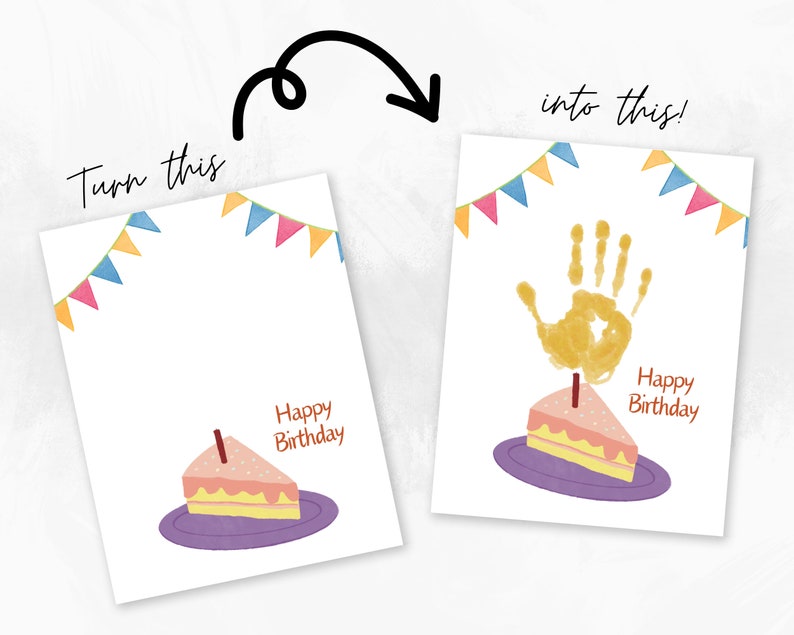 Printable Happy Birthday Handprint Art, Custom Birthday Gift, Birthday ...